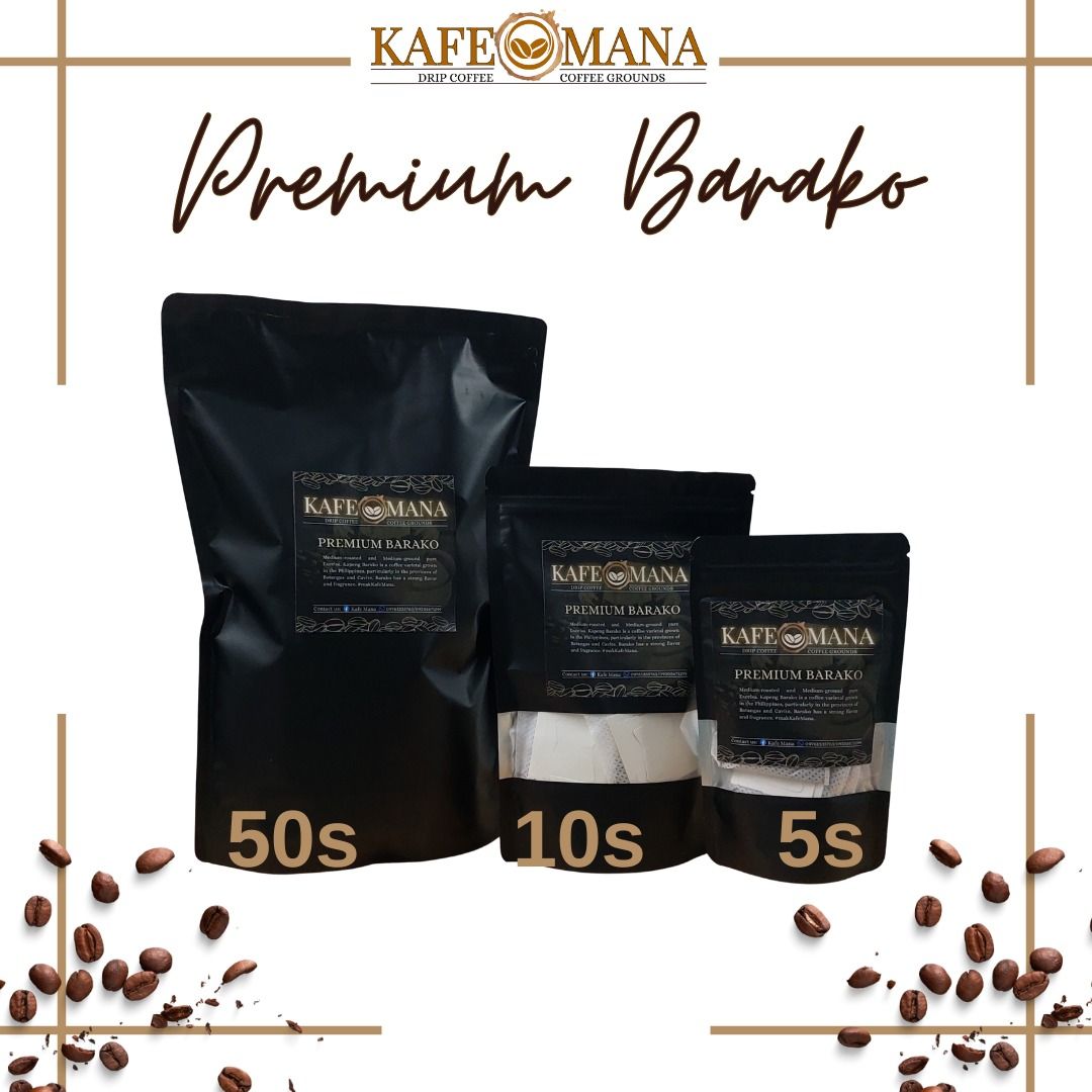 Kafe Mana PREMIUM BARAKO Coffee Drip Bag 5s, 10s, 50s Medium Ground ...