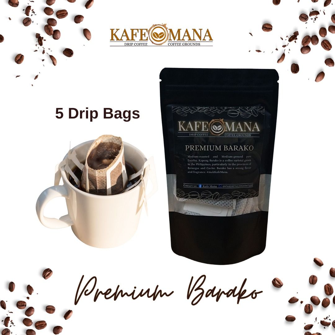 Kafe Mana PREMIUM BARAKO Coffee Drip Bag 5s, 10s, 50s Medium Ground ...