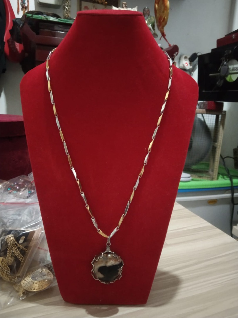 Kalung Panjang Liontin Batu Akik Kuno Jadul Antik, Antik, Jam ...