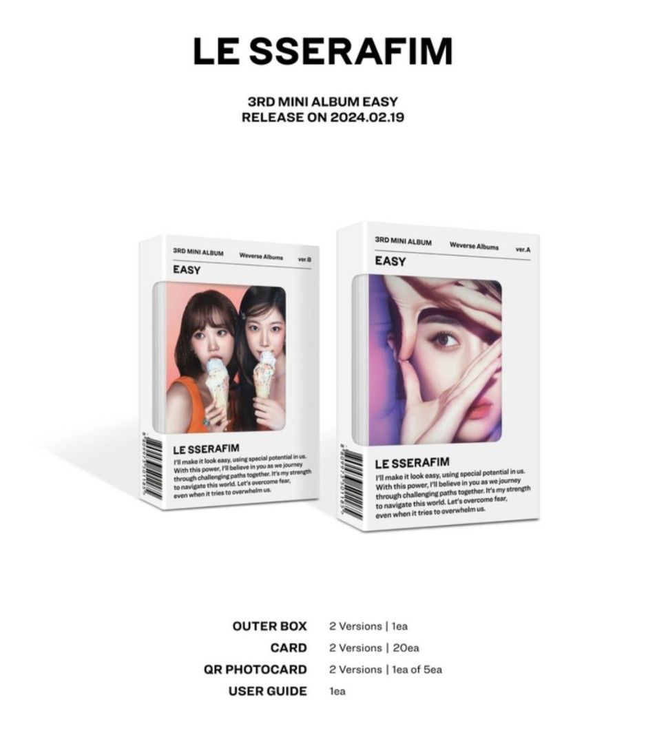 LE SSERAFIM Easy weverse album ver | chaewon kazuha sakura yunjin ...