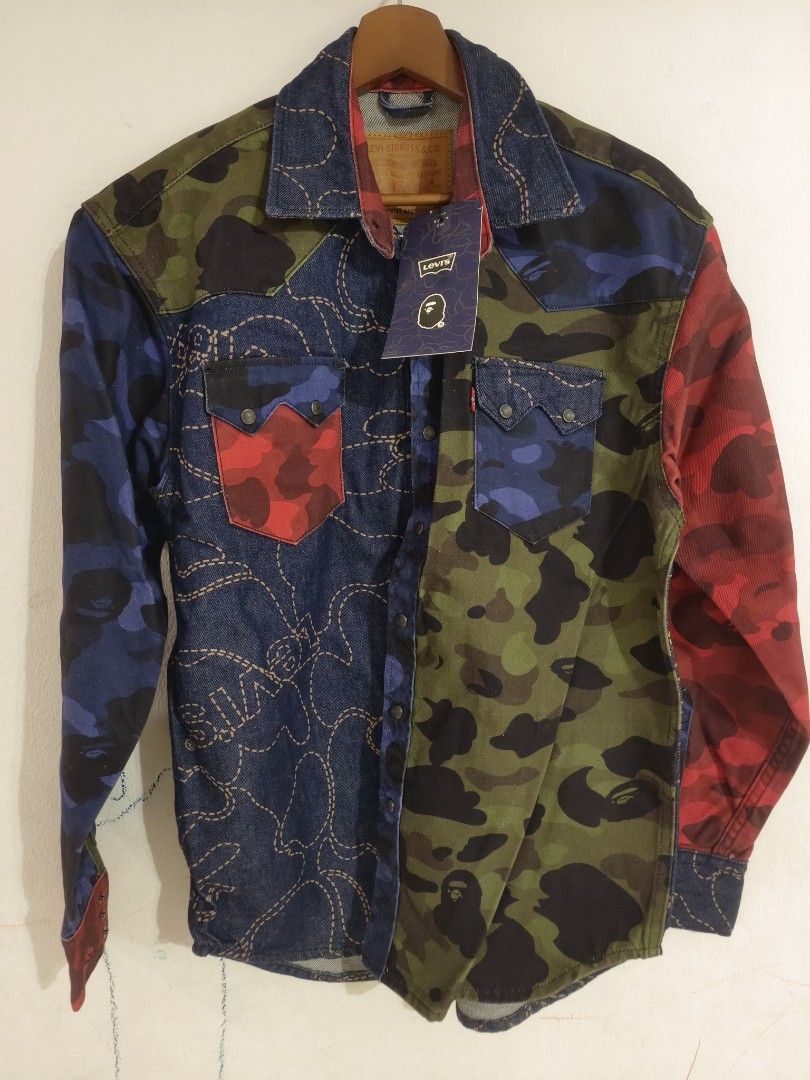 Levi's® X Bape® Patchwork Western Shacket - Levi's® X Bape® Patchwork ...