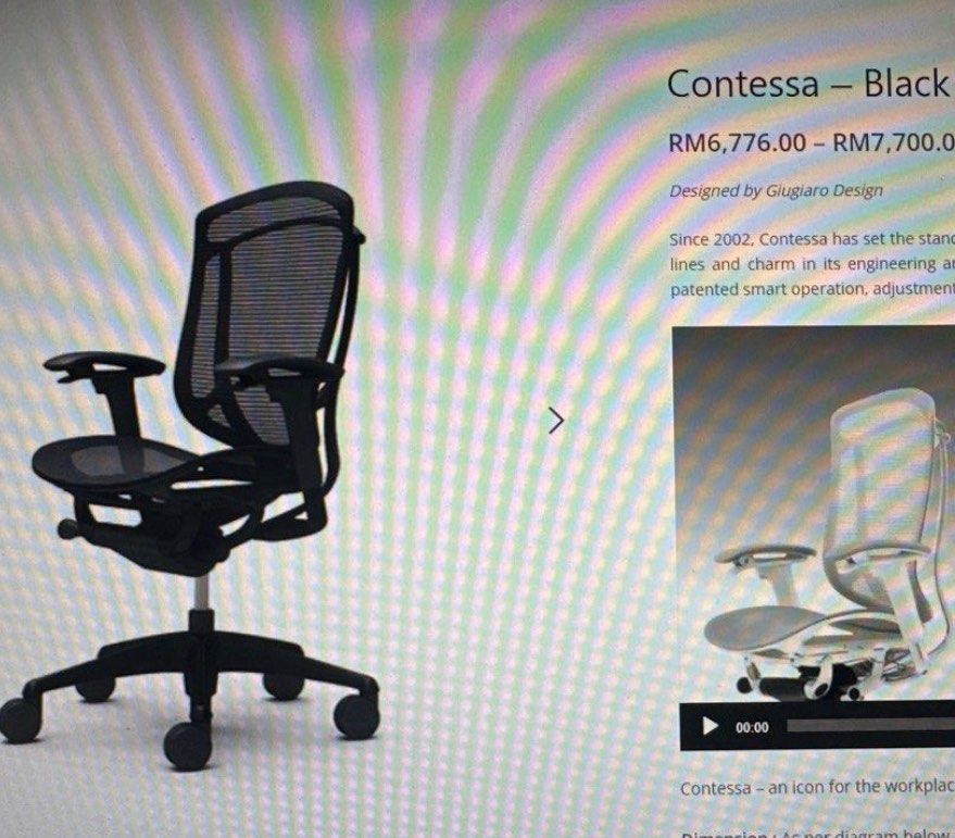 Okamura contessa ergonomic office chair, Furniture & Home Living ...