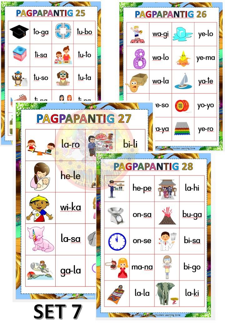 Pagpapantig ng mga Salita A4 chart, Hobbies & Toys, Toys & Games on Carousell