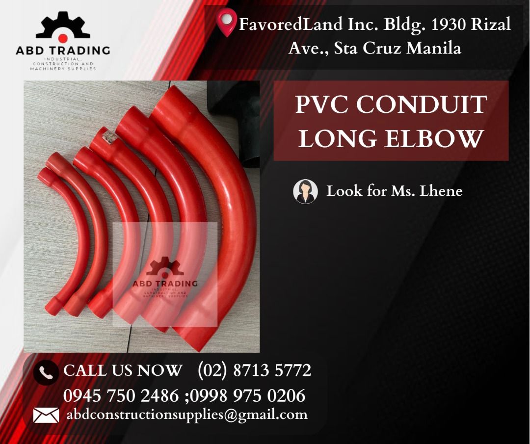 PVC CONDUIT LONG ELBOW, Commercial & Industrial, Construction Tools ...