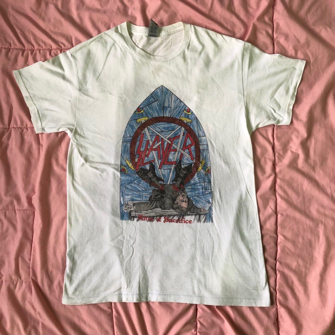 Slayer - Altar Of Sacrifice, Fesyen Pria, Pakaian , Atasan di Carousell