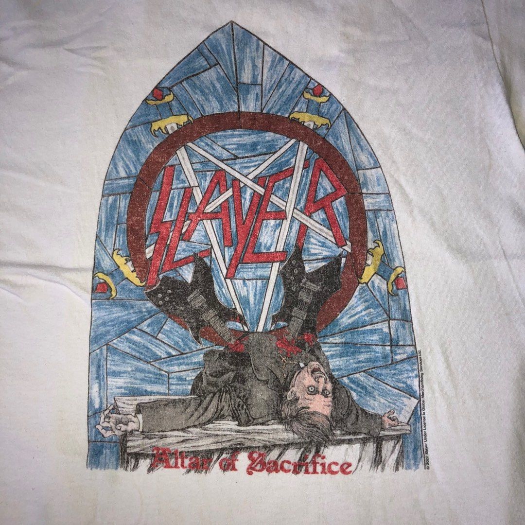 Slayer - Altar Of Sacrifice, Fesyen Pria, Pakaian , Atasan di Carousell