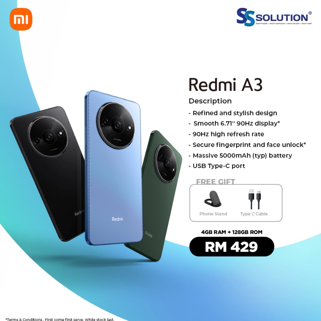 Xiaomi REDMI A3 (4GB+128GB) Black 128 GB, Mobile Phones & Gadgets ...