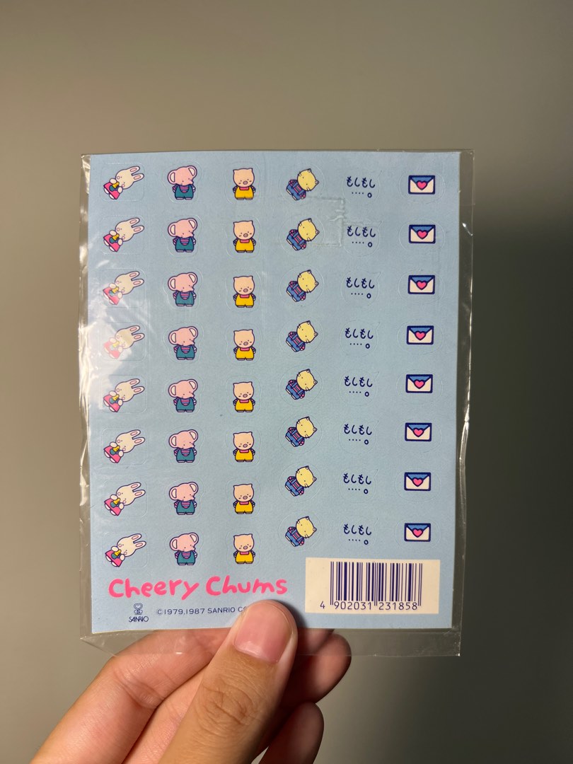 早期收藏 三麗鷗 Cherry Chums貼紙 只有一張, 書籍、休閒與玩具, 文具、藝術、手工藝, 文具、上學用品在旋轉拍賣