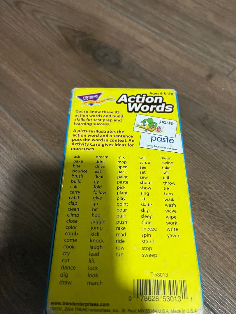 Action Words Flash Cards, Hobbies & Toys, Toys & Games on Carousell
