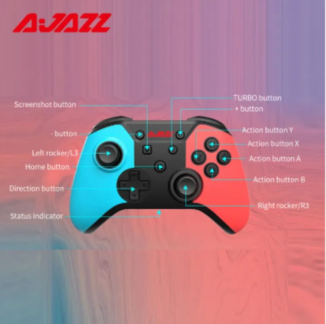 Ajazz AG180 Dual Mode Wireless Bluetooth 5.0 Gamepad Joystick ...