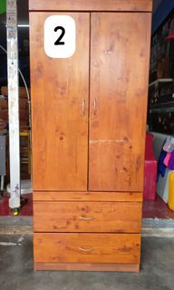 Solid Rubberwood 2-Door Small Wardrobe | Almari Pakaian Kecil 2 Pintu ...