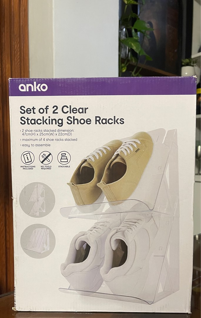 anko Clear Stocking Shoe Racks - set of 2 php 400, Furniture & Home ...
