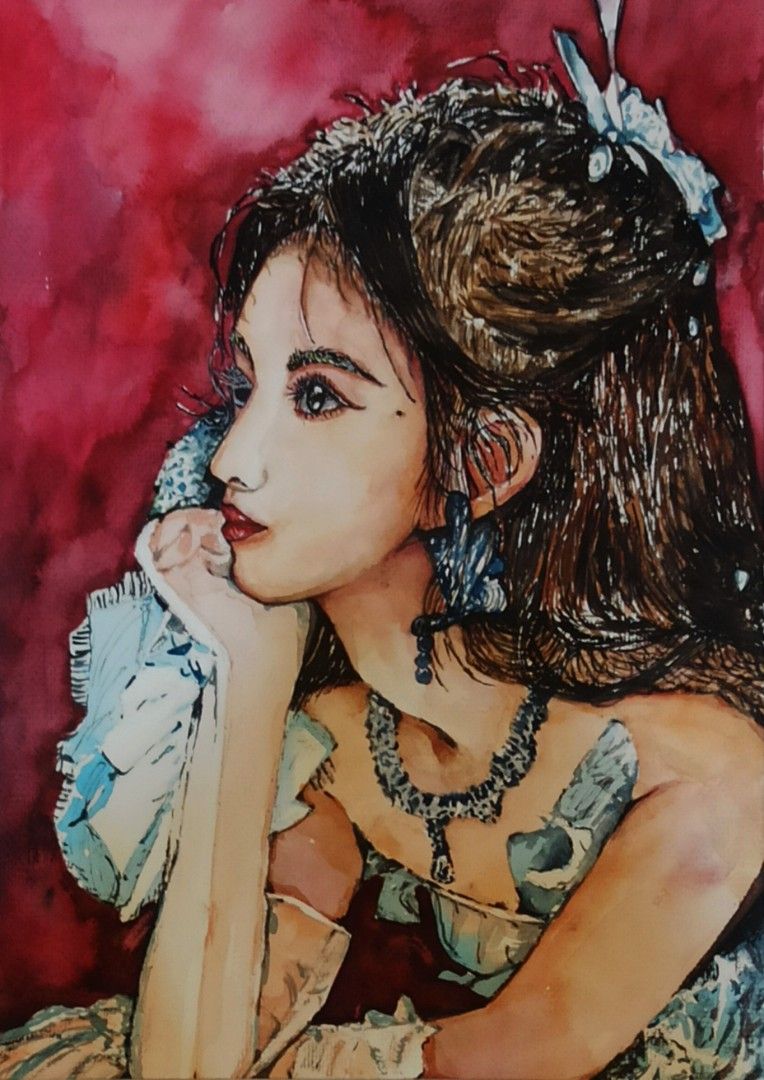 Artwork Art Angeline Tan A3 Size Girl Portrait, Hobbies & Toys ...