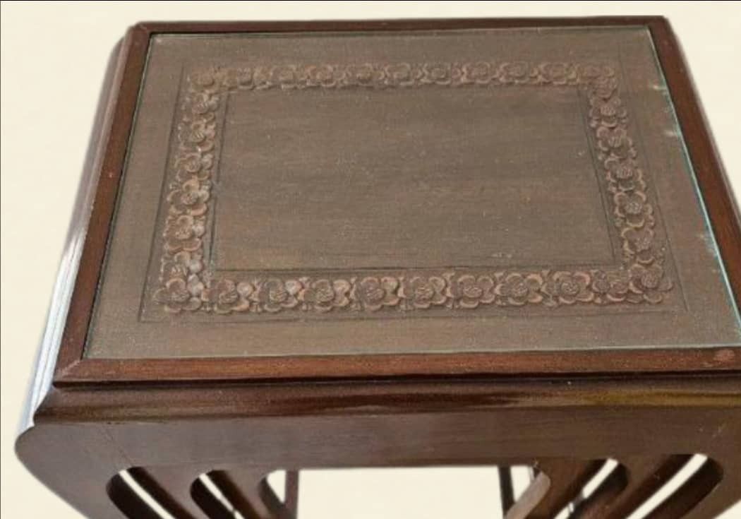 Asian Art : Wooden Side Table, Hobbies & Toys, Collectibles ...