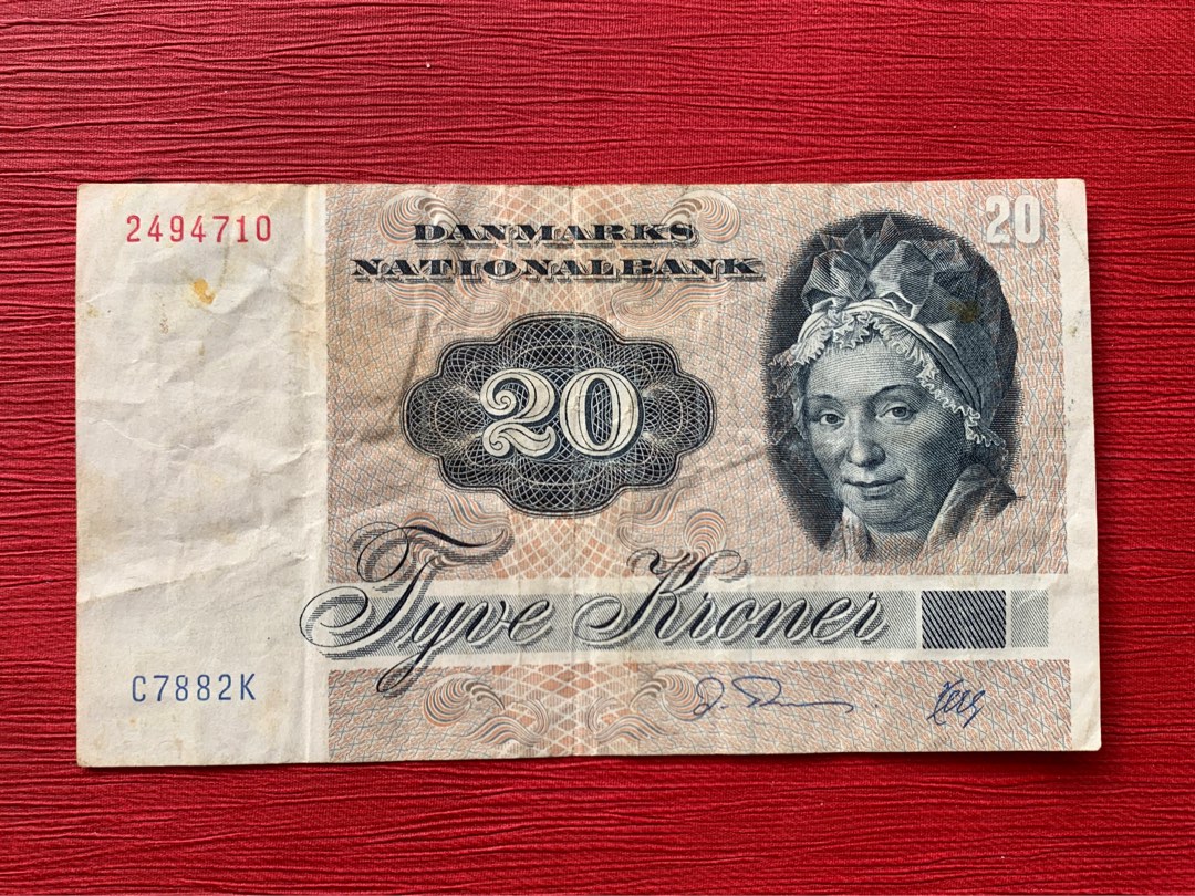 Denmark 20 Kroner 1972 Banknote, Hobbies & Toys, Collectibles ...