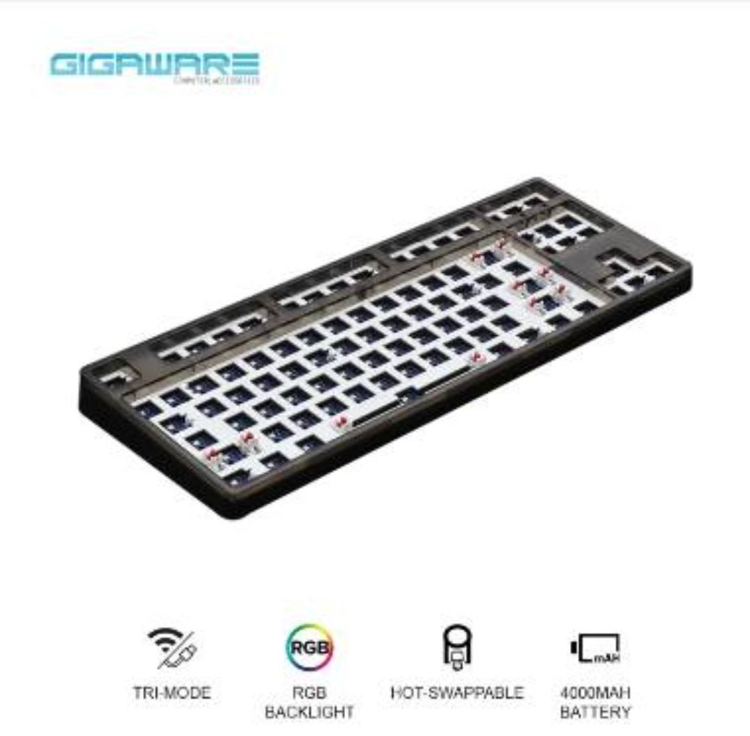 Gigaware MMD87 DIY 87 Keys Hot-Swappable Tri-Mode 80% Mechanical Keyboard Kit USB Bluetooth 5.0 ...