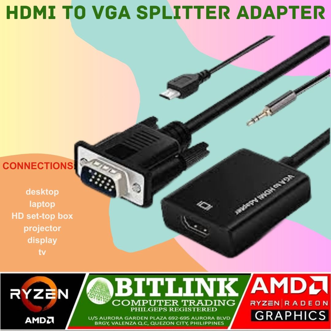 HDMI TO VGA SPLITTER ADAPTER, Computers & Tech, Office & Business ...