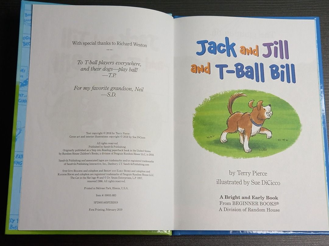 Jack and Jill and T-Ball Bill by Terry Pierce, Hobbies & Toys, Books ...