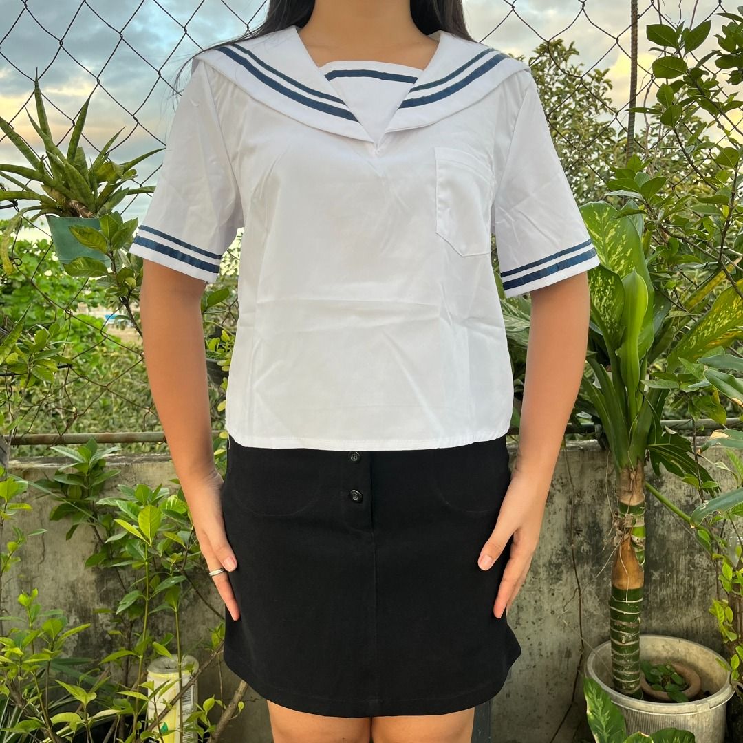 Japanese Inspired School Uniform Top, Women's Fashion, Tops, Blouses on ...