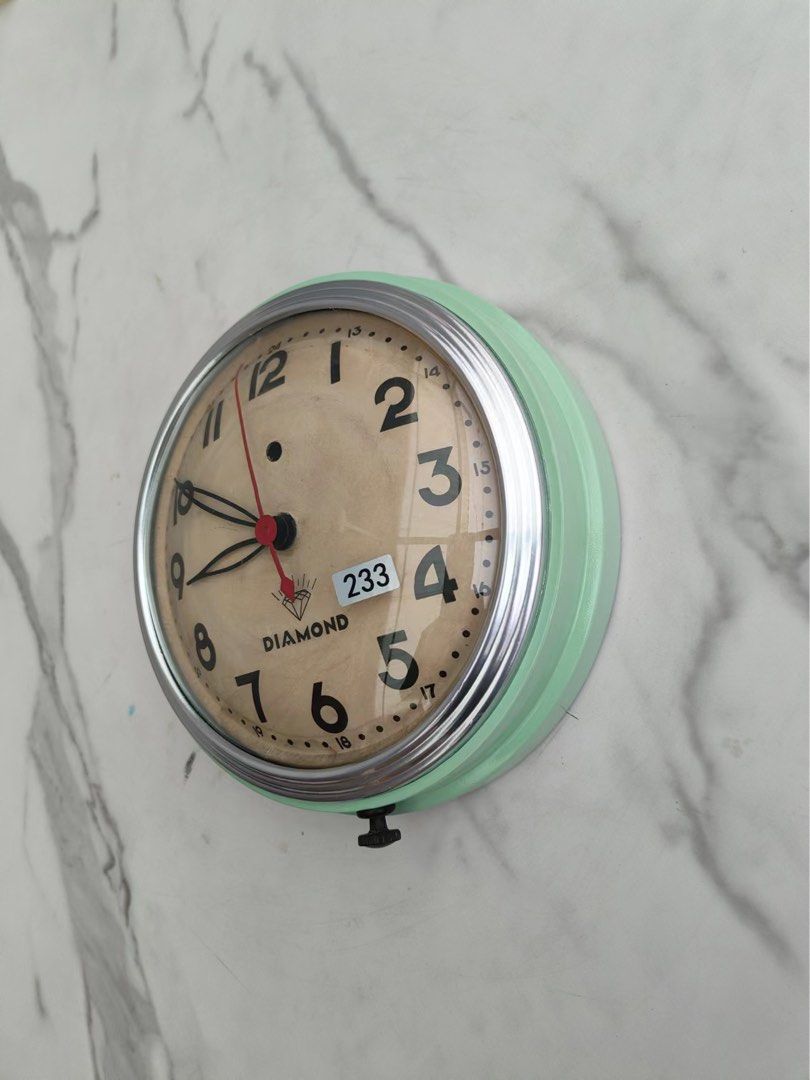 Mini paper dial diamond clock converted to battery, Furniture & Home ...