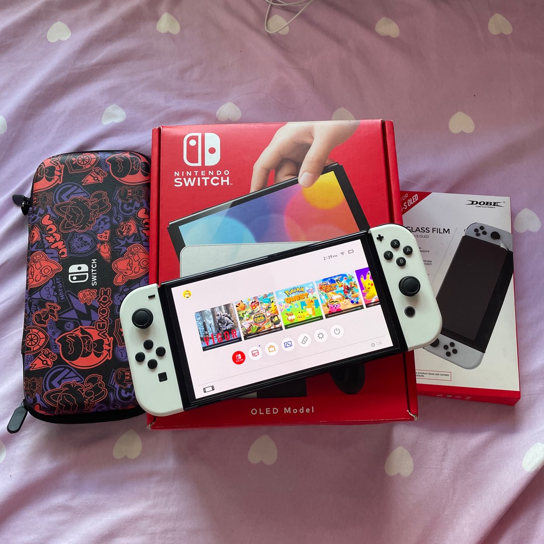 Nintendo Switch OLED White Complete with Box, Digital Games, and ...