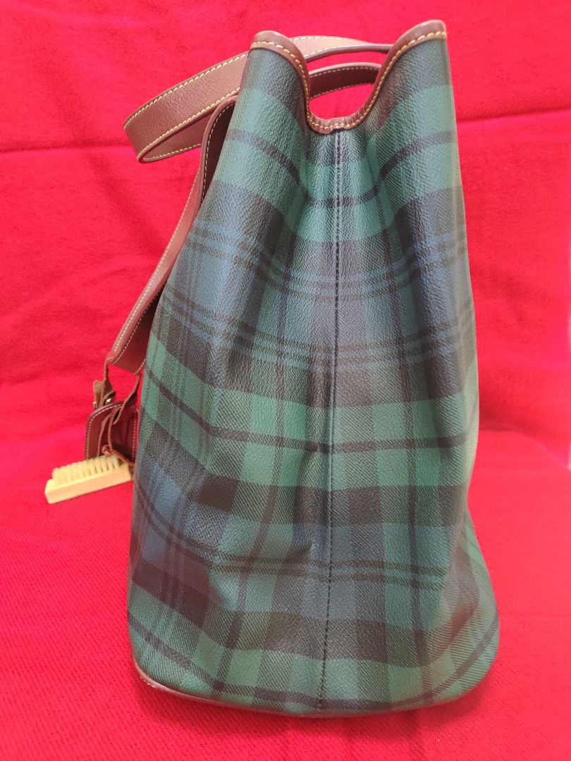 英國保羅POLO SANTA ROBERTA 經典綠格直式梯型肩背包 Polo 大袋, 她的時尚, 包包、錢包, 肩背、側背包在旋轉拍賣