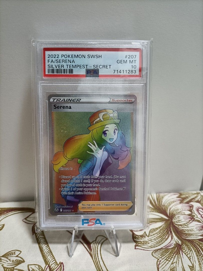 PSA 10 Serena Secret Rainbow Full Art Pokemon Silver Tempest Card #207/195, Hobbies & Toys, Toys ...