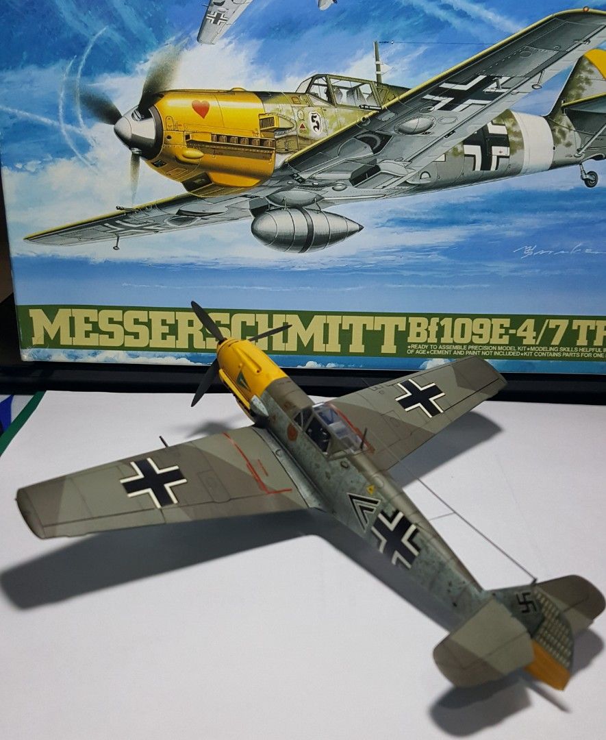 Tamiya 1/48 Messerschmitt BF109 E-4/7 Trop Model kit Plane custom painted., Hobbies & Toys, Toys ...