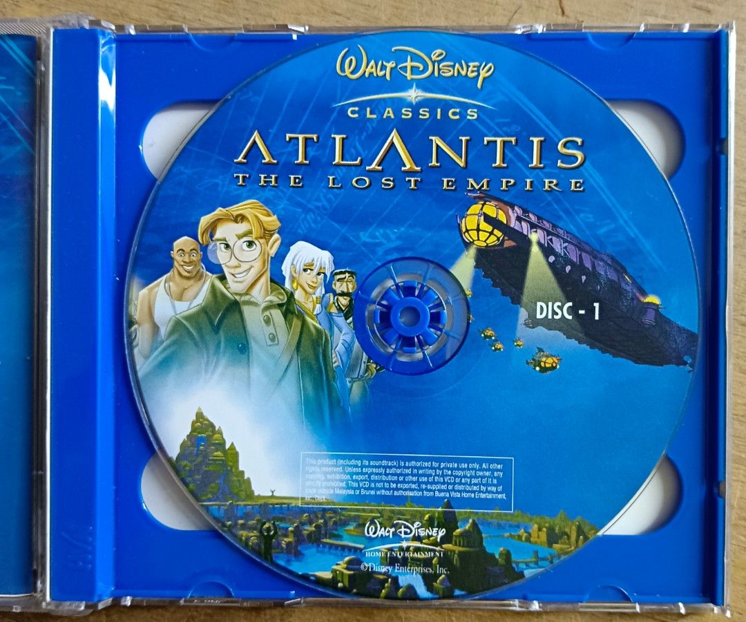 VCD Cartoon Atlantis The Lost Empire (2 CD), Hobbies & Toys, Music ...