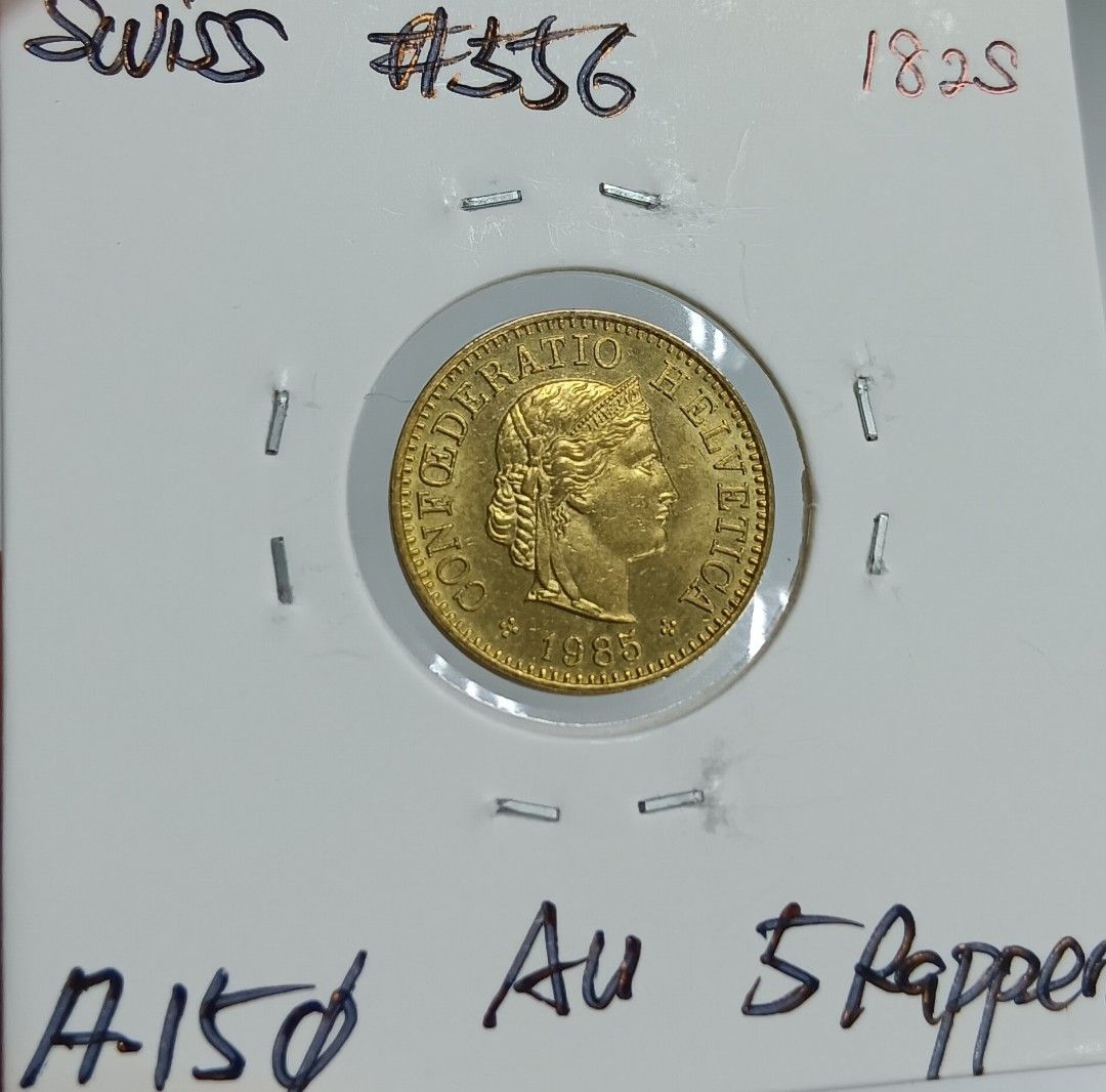 5 Rappen Switzerland Coin 1985 (AU) #556, Hobbies & Toys, Collectibles ...