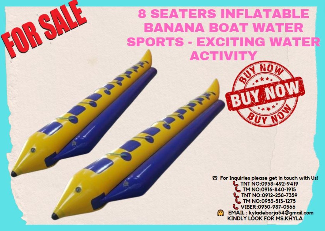 8 SEATERS INFLATABLE BANANA BOAT WATER SPORTS - EXCITING WATER ACTIVITY ...