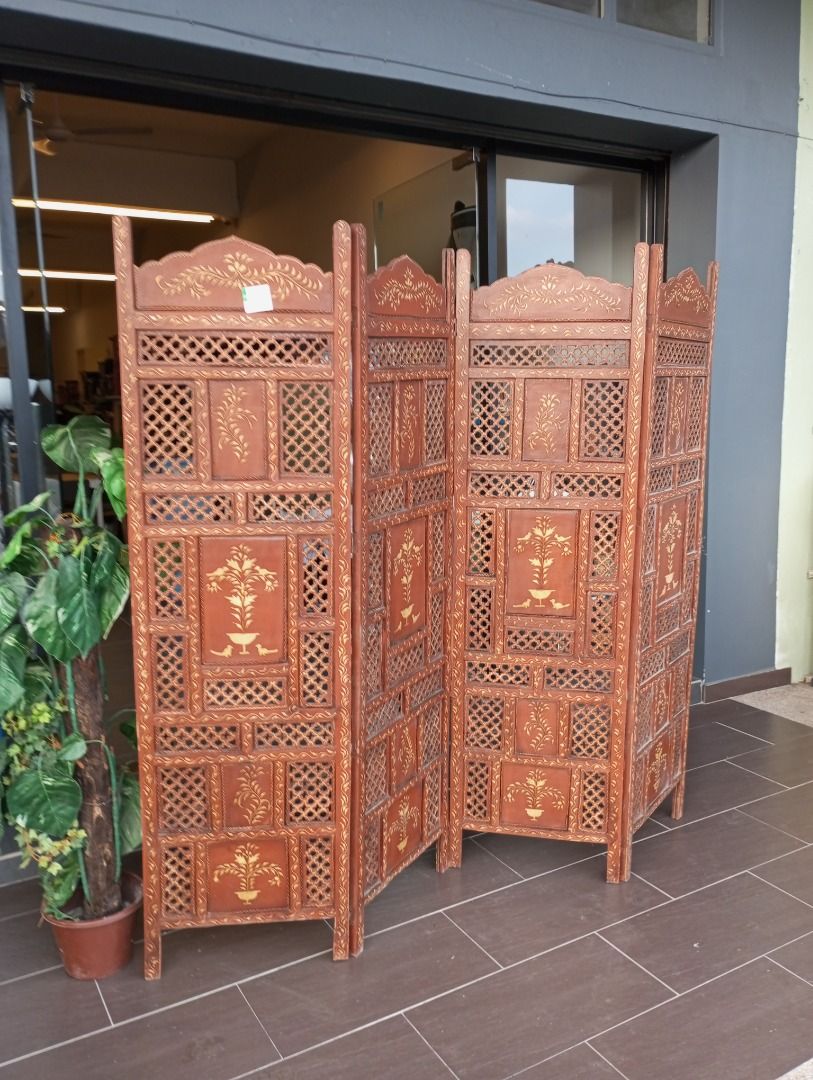 Antique 19th Century IndoChine Carved Wood Room Dividers | Pembahagi ...