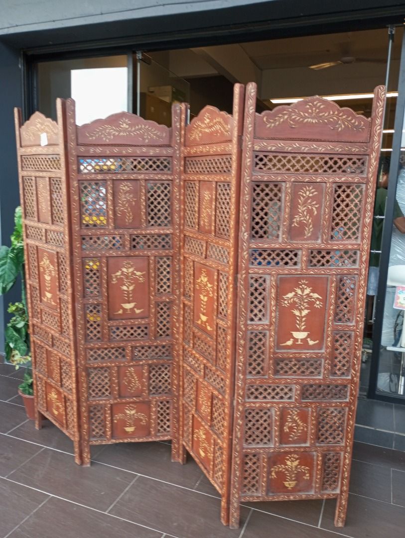 Antique 19th Century IndoChine Carved Wood Room Dividers | Pembahagi ...