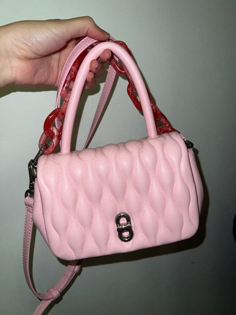 Charles & Keith Iva Boxy Top Handle Bag - Pink, Women's Fashion, Bags ...