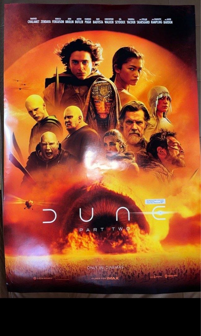 Dune 2 IMAX HUGE poster with official sticker, Hobbies & Toys, Collectibles & Memorabilia, Fan ...