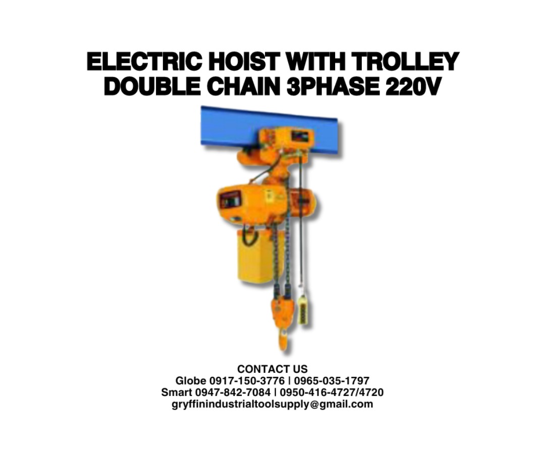 Electric Hoist With Trolley Double Chain 3Phase 220V, Commercial ...