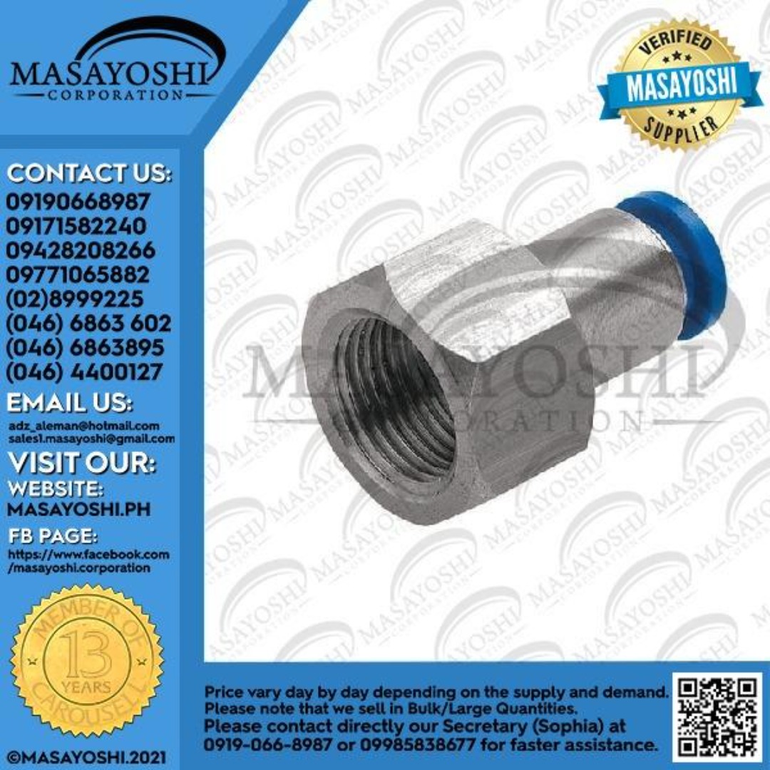 Festo Female Pneumatic Push In Fittings 10mm x 1/4 | Connector ...