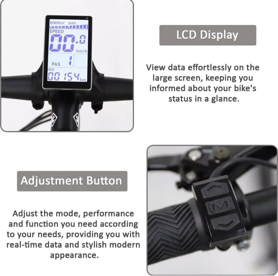 *LCD M5 Electric Bike LCD Display Meter Universal for 31.8 22.2mm ...