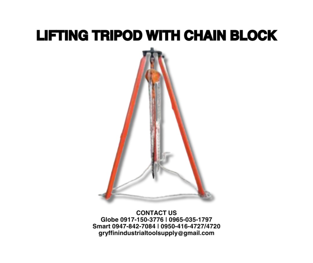 Lifting Tripod with Chain Block, Commercial & Industrial, Industrial ...