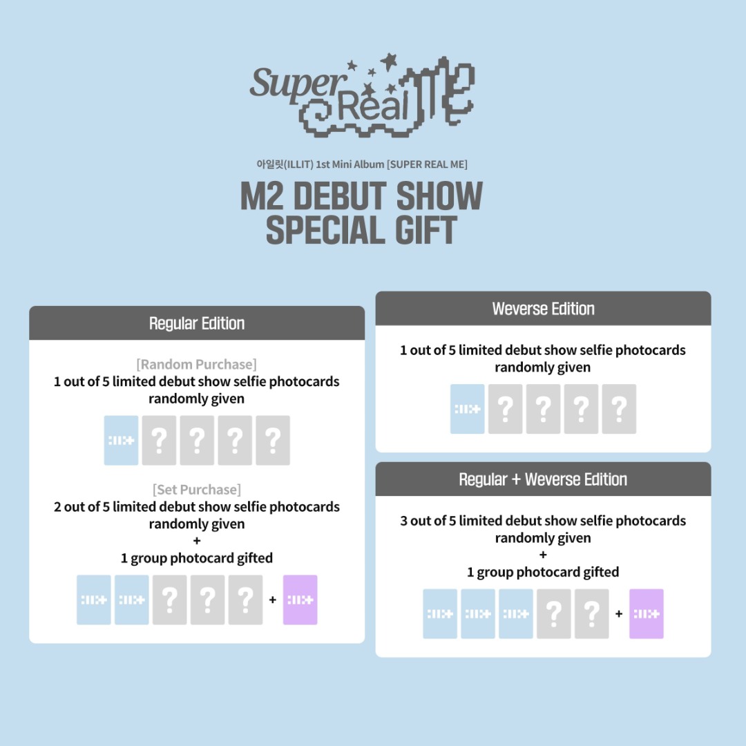 [M2 POB] ILLIT - SUPER REAL ME + M2 Debut Show POB, Hobbies & Toys ...