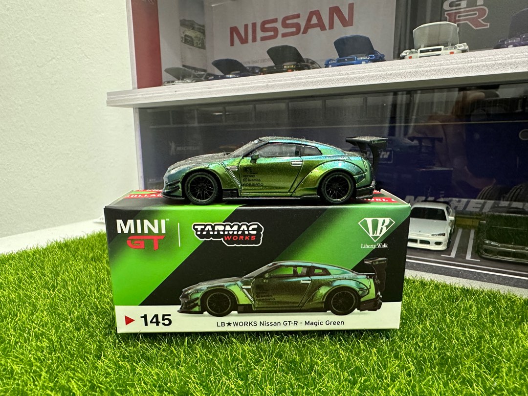 Mini GT X Tarmac Works Nissan GTR R35 LB Works Magic Green, Hobbies ...