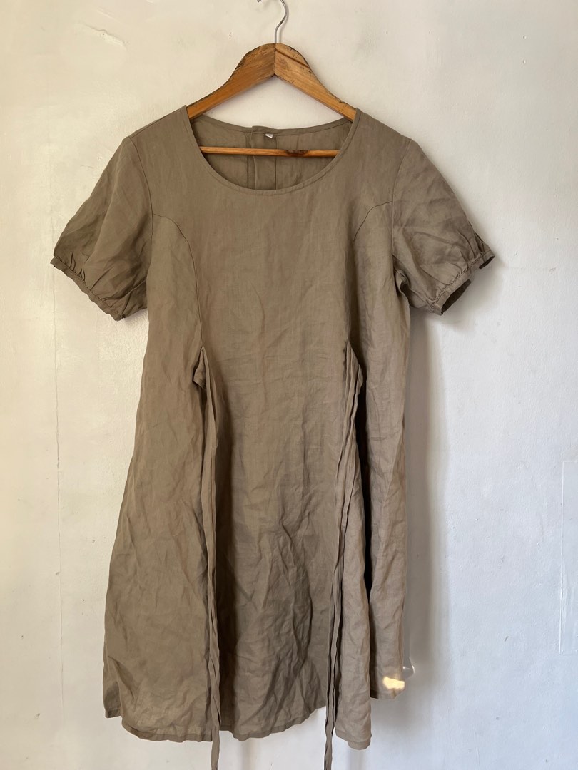 MUJI linen dress, Women's Fashion, Dresses & Sets, Dresses on Carousell
