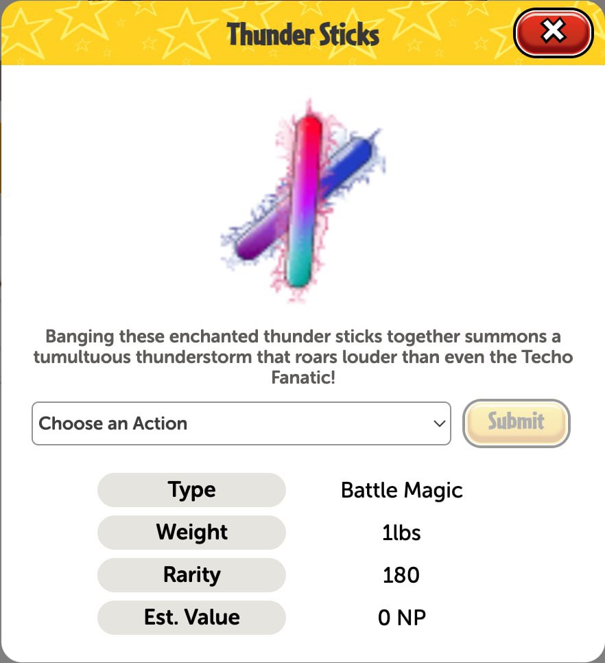 Neopets - Thunder Sticks / Battledome BD Weapons on Carousell