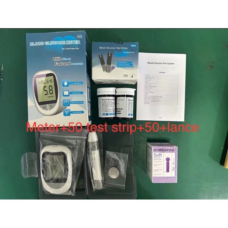 NEW Portable blood glucose meter test strip lance set sugar level ...