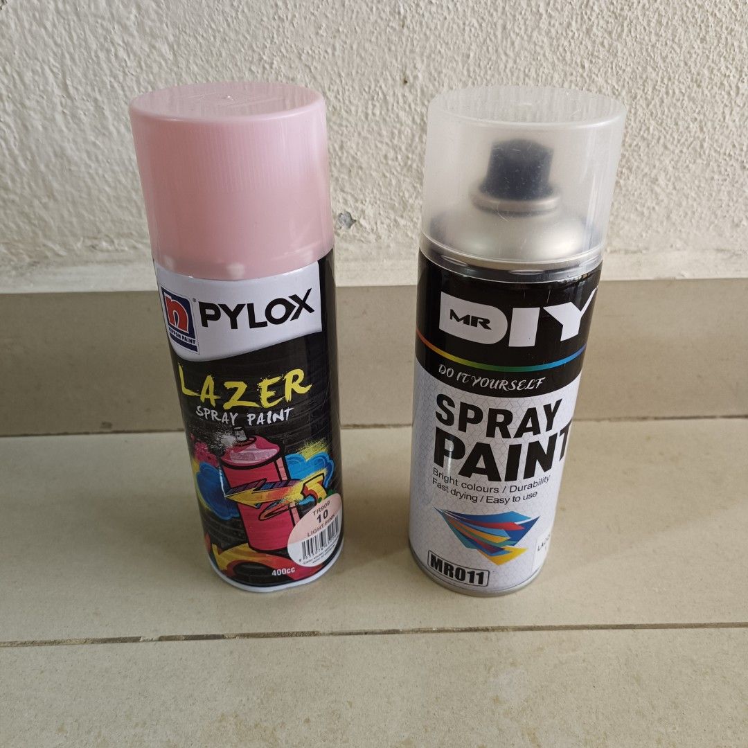 Nippon Pylox Lazer Spray Paint (Light Pink) & Mr DIY Spray Paint ...