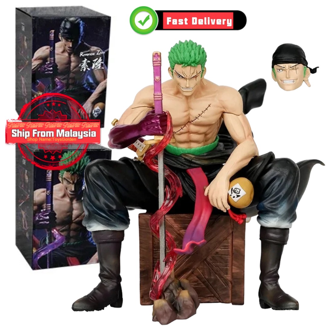 One Piece Anime Roronoa Zoro Action Figures 14cm PVC Collectible Model ...