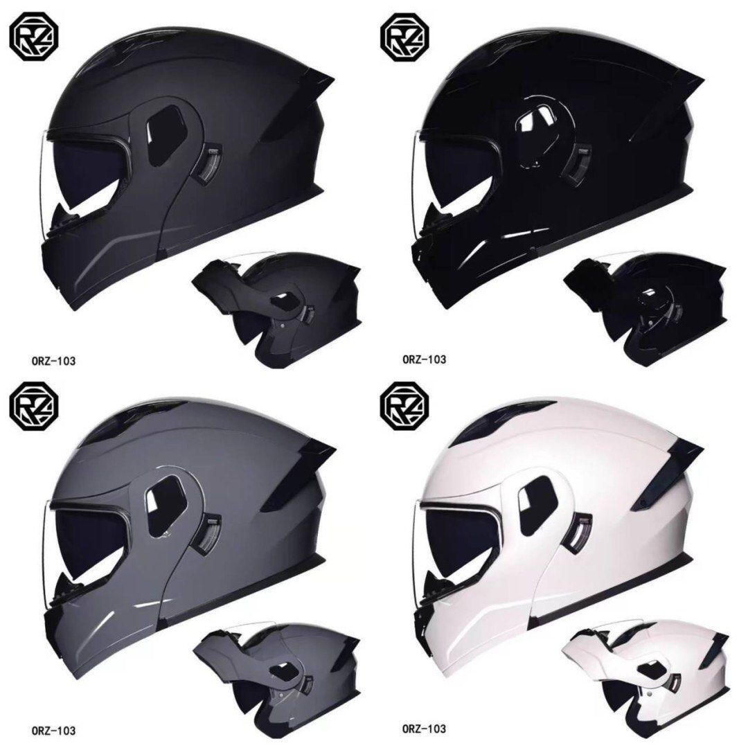 ORZ modular motorbike helmet with dual visor and DOT certificate Flip ...