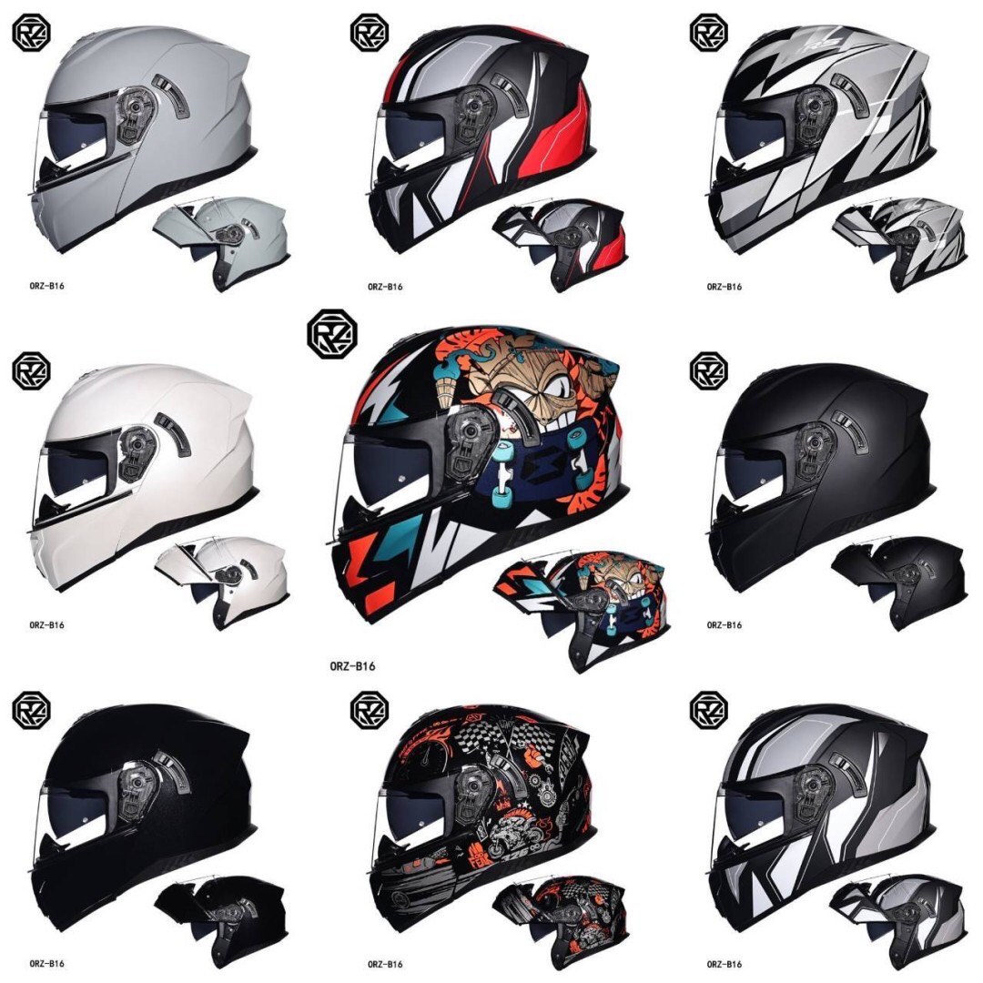 ORZ modular motorbike helmet with dual visor and DOT certificate Flip ...