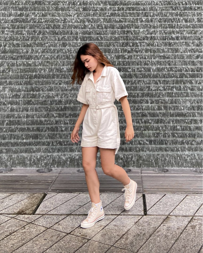 Oversized Utility Romper like Zara, Women's Fashion, Dresses & Sets ...