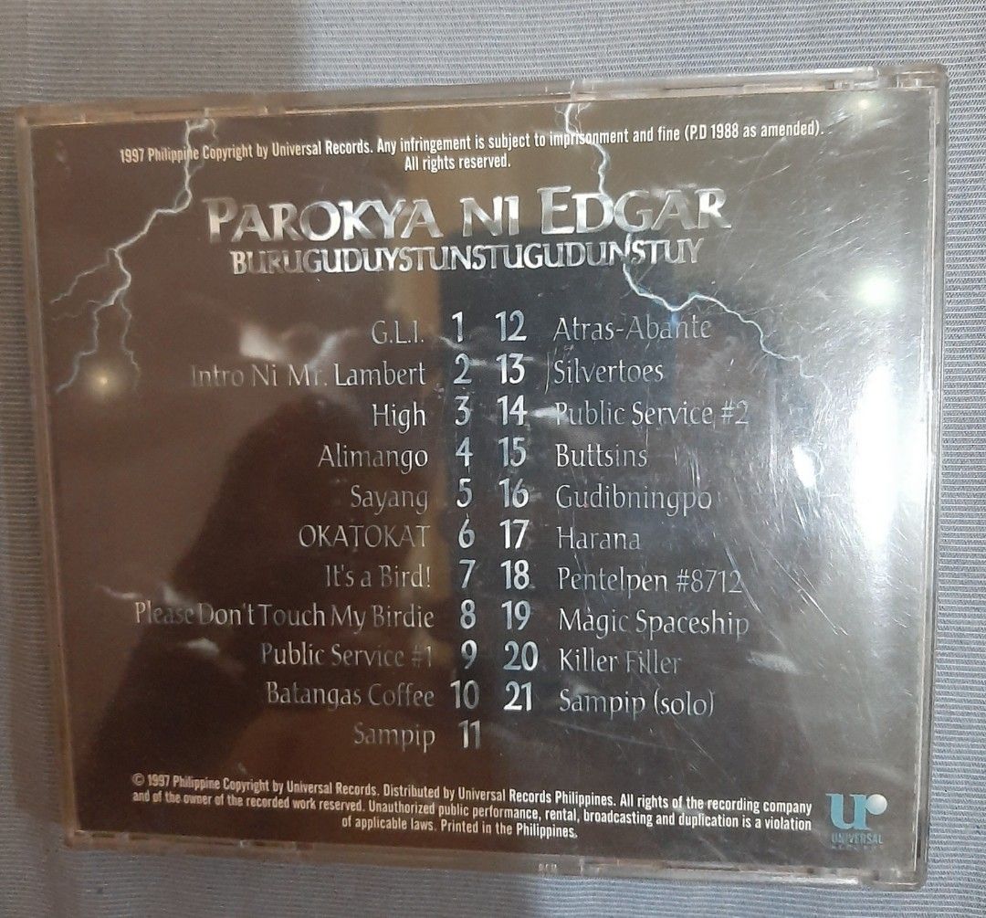 Parokya ni edgar buruguduystunsstugudunstuy cd 1st press no barcode ...